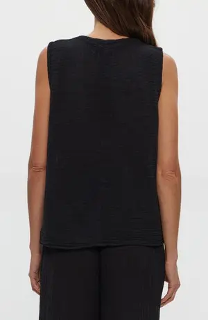 Michael Stars Kate Surplice Sleeveless Top - Black