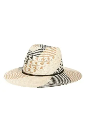 Treasure & Bond Treasure & Bond Packable Straw Panama Hat Natural/ Black Combo