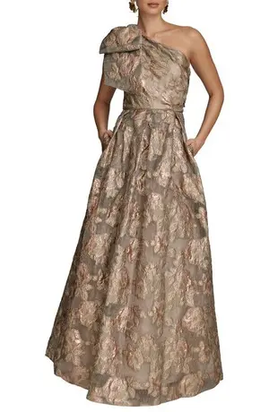 donna karan new york women's metallic brocade a-line dress KissProm