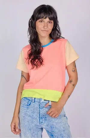 MOKUYOBI Color Blocked Double Hem Tee - Surfie