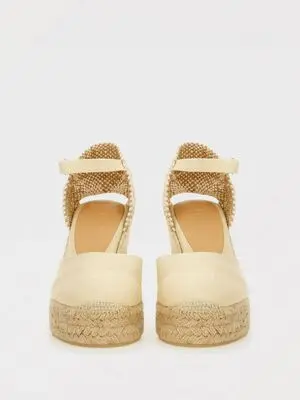 CastaÑer Wedge Espadrilles With Ankle Strap - Ivory