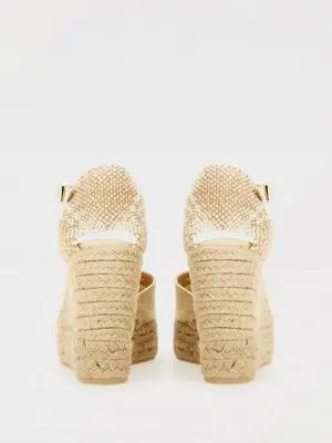 CastaÑer Wedge Espadrilles With Ankle Strap - Ivory