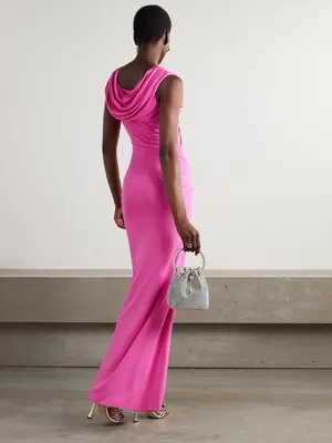 Versace Embellished Draped Stretch-jersey Gown