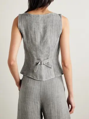 CORTANA Lupe Striped Linen Vest