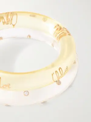 Chloé Set Of Two Resin Bangles - Gold