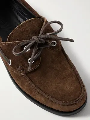 AeydĒ Harris Suede Boat Shoes - Brown
