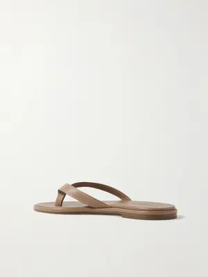 AeydĒ Melody Leather Flip Flops - Brown