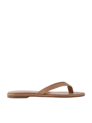 AeydĒ Melody Leather Flip Flops Brown