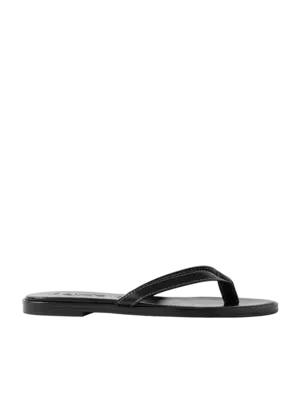 AeydĒ Melody Leather Flip Flops - Black