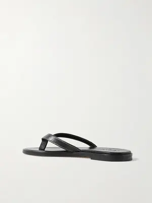 AeydĒ Melody Leather Flip Flops - Black