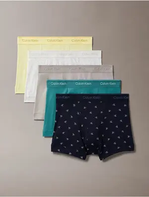 Calvin Klein Cotton Classics 5-pack Trunk Lovely Teal / Diamond Logo / Garden Globe / Snow Heather / Ash
