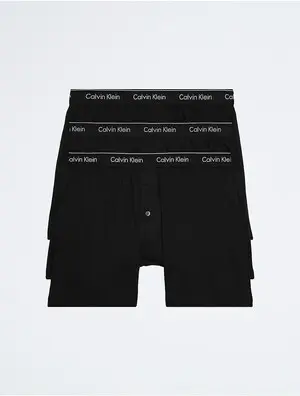 Calvin Klein Cotton Classics 3-pack Knit Boxer - 3 Black