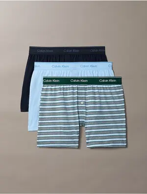 Calvin Klein Cotton Classics 3-pack Knit Boxer Hydrangea Blue Multi