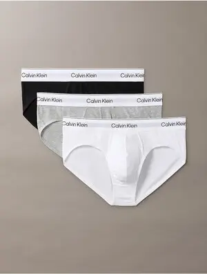 Calvin Klein Icon Cotton Stretch 3-pack Hip Brief - Grey Heather / White / Black