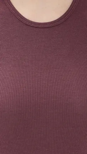 Tibi Circular Fine Rib Tank - Cinnamon