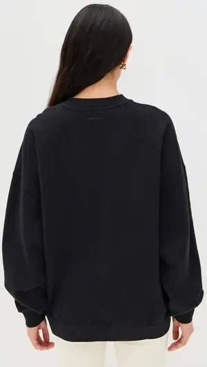 ANINE BING Miles Oversized Letterman Sweatshirt - Black
