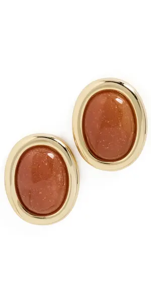 LUV AJ Sunset Stone Stud Earrings Gold