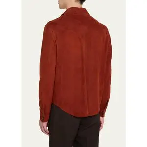 SAVAS Leather Shirt Jacket - Rust