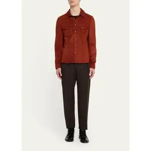SAVAS Leather Shirt Jacket - Rust