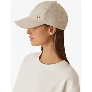 REISS Linen Baseball Cap With Logo