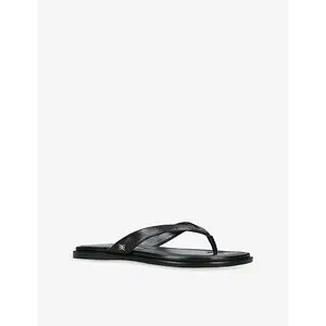 Sam Edelman Remi Faux-leather Flat Sandals - Black