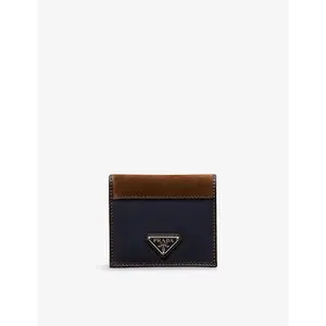 Prada Re Nylon And Leather Wallet - Blue