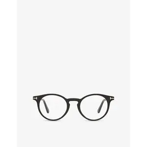 TOM FORD Round-frame Acetate Optical Glasses - Black