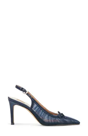 Dolce Vita Slingback Pointed Toe Pumps - Navy Tulle