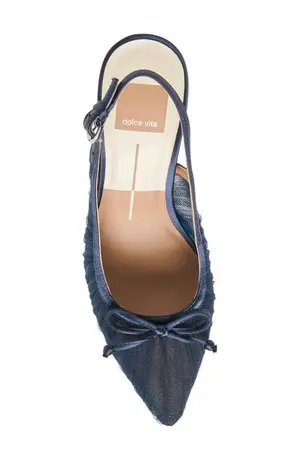 Dolce Vita Slingback Pointed Toe Pumps - Navy Tulle