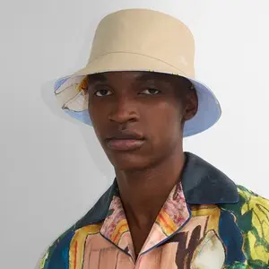 Burberry Reversible Highgrove Cotton Bucket Hat - Nutmeg