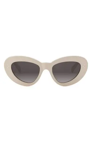 Celine Bold 3 Dots Cat Eye Sunglasses - Ivory / Gradient Brown