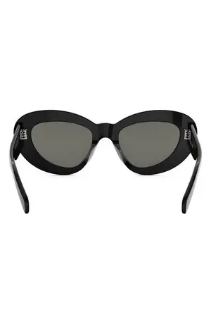 Celine Bold 3 Dots Cat Eye Sunglasses - Shiny Black / Smoke