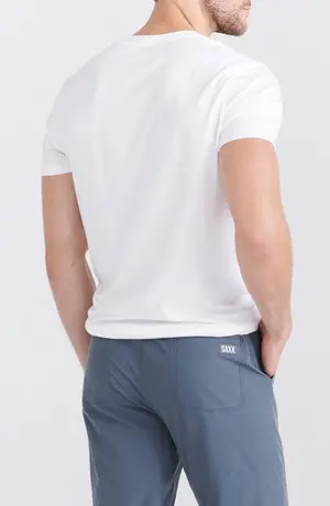 SAXX Droptemp® Cooling Cotton Blend Slim Fit V-neck Undershirt - White