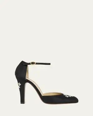 Valentino Garavani Hi Dolly Daisy Embroidered Pumps - Nero