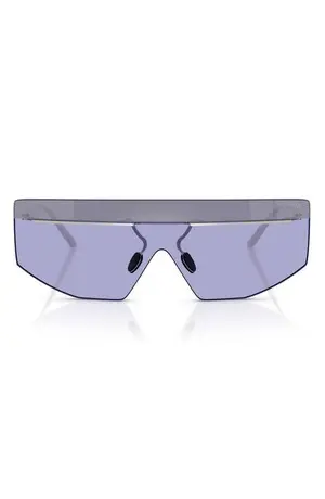 Prada 140mm Shield Sunglasses - Silver/ Violet Silver