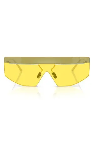 Prada 140mm Shield Sunglasses - Silver/ Yellow Silver