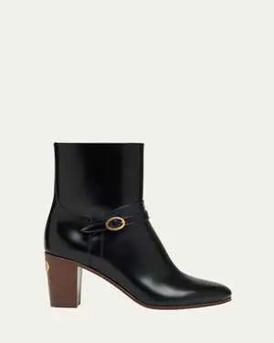 Valentino Garavani Pattie Leather Ankle Boots - Nero