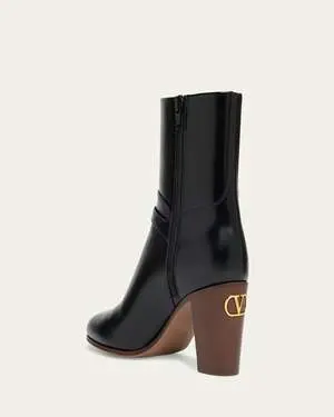 Valentino Garavani Pattie Leather Ankle Boots - Nero