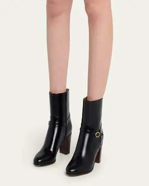 Valentino Garavani Pattie Leather Ankle Boots - Nero