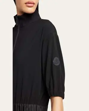 Moncler Short-sleeve Zip Mixed-media Dress
