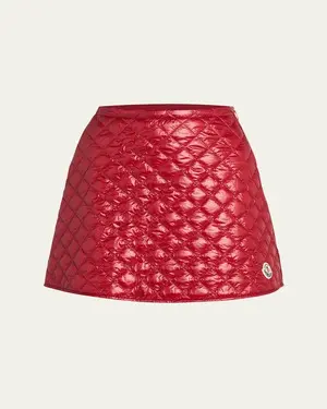Moncler Quilted A-line Mini Skirt