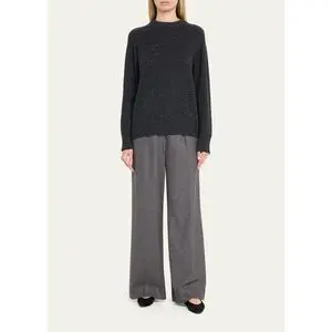 Loulou De Saison Baltra Cashmere Crewneck Sweater - Peppered A