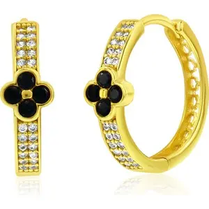 DONATELLO GIAN Sterling Silver Flower Hoop Earrings - Gold