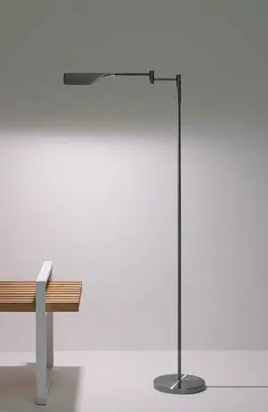 BRIGHTECH Leaf 53" Industrial Led Task Floor Lamp With Metal Empire Shade - Silver