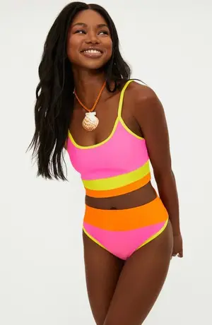 Beach Riot Eva Colorblock Bikini Top - Soleil Col