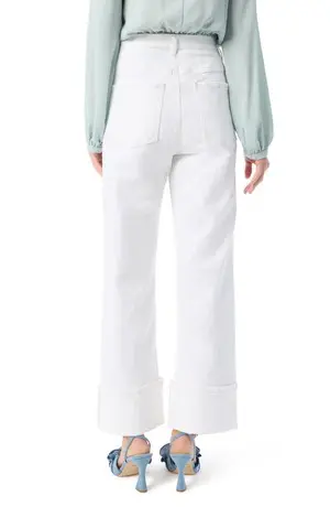 DO BY DEE OCLEPPO High-waist Cuffed Wide-leg Jeans - White Wash