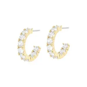 ELECTRIC PICKS Disco Crystal Hoop Earrings - Gold
