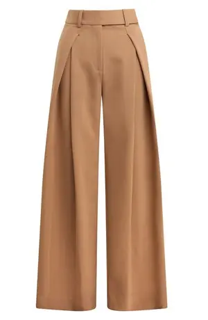 FAVORITE DAUGHTER Pleated Wide-leg Trousers - Camel
