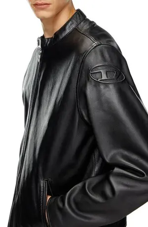 DIESEL® L-carver Leather Moto Jacket - Deep/ Black
