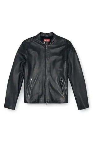 DIESEL® L-carver Leather Moto Jacket - Deep/ Black